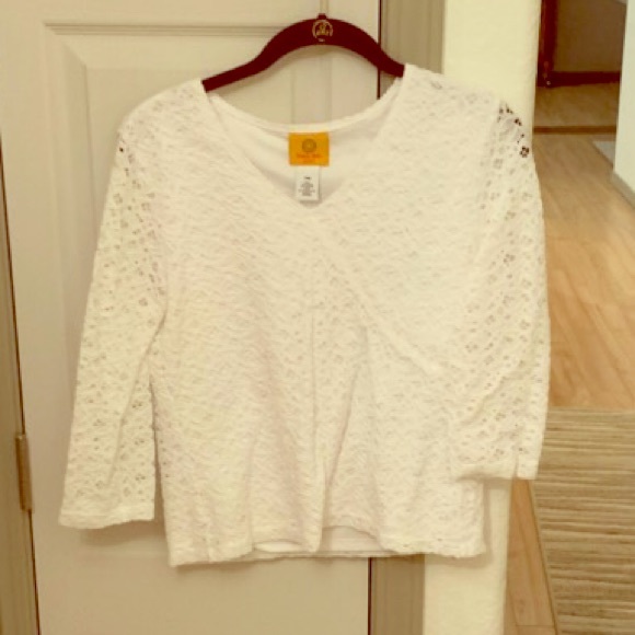 Ruby Rd. | Tops | White Blouse With Lace Overlay | Poshmark